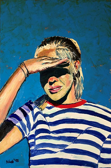 Still life with a pink chair - David Schab - Expressionism - Art In House