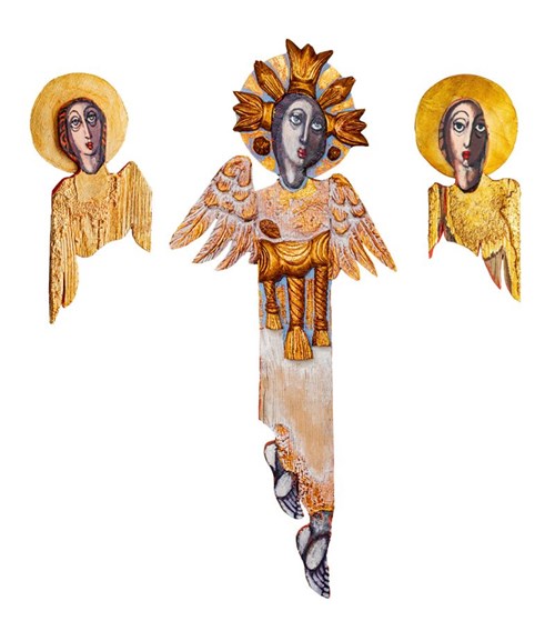 Liturgical Angel with a Cherub and a Seraph - Aleksander Grzybek - Wood ...